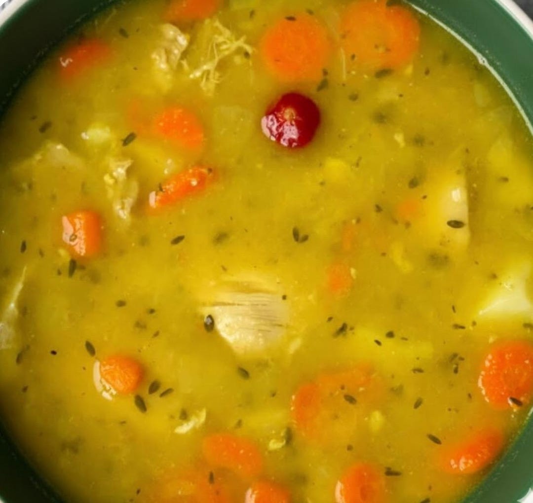 Jamaican Style Split Pea Soup, Fresh Soup, Chicken Cod Lamb Salmon or ...