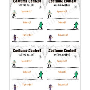 Halloween Costume Contest Voting Cards and Score Sheet - Etsy