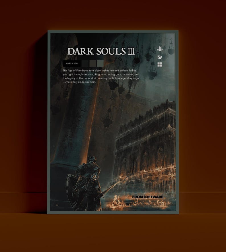 Dark Souls Digital Poster Set – Dark Souls 1, 2 & 3 Printable Wall Art ...