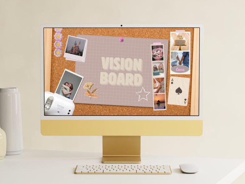 Vision Board 2026 Template, Editable Canva Vision Board With Stickers ...