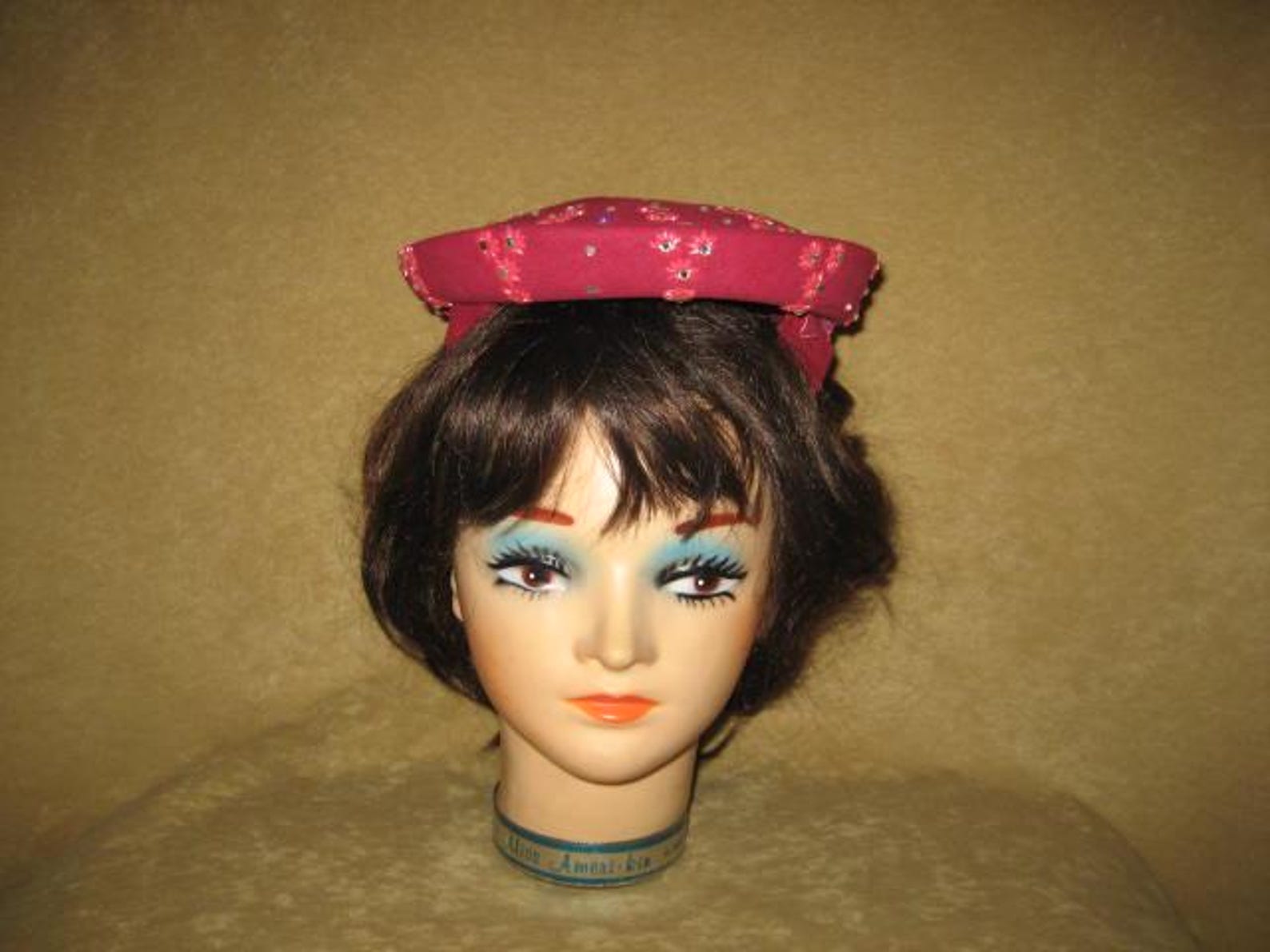Vintage 50s Doris Hat Top of Head Raspberry Pink - Etsy