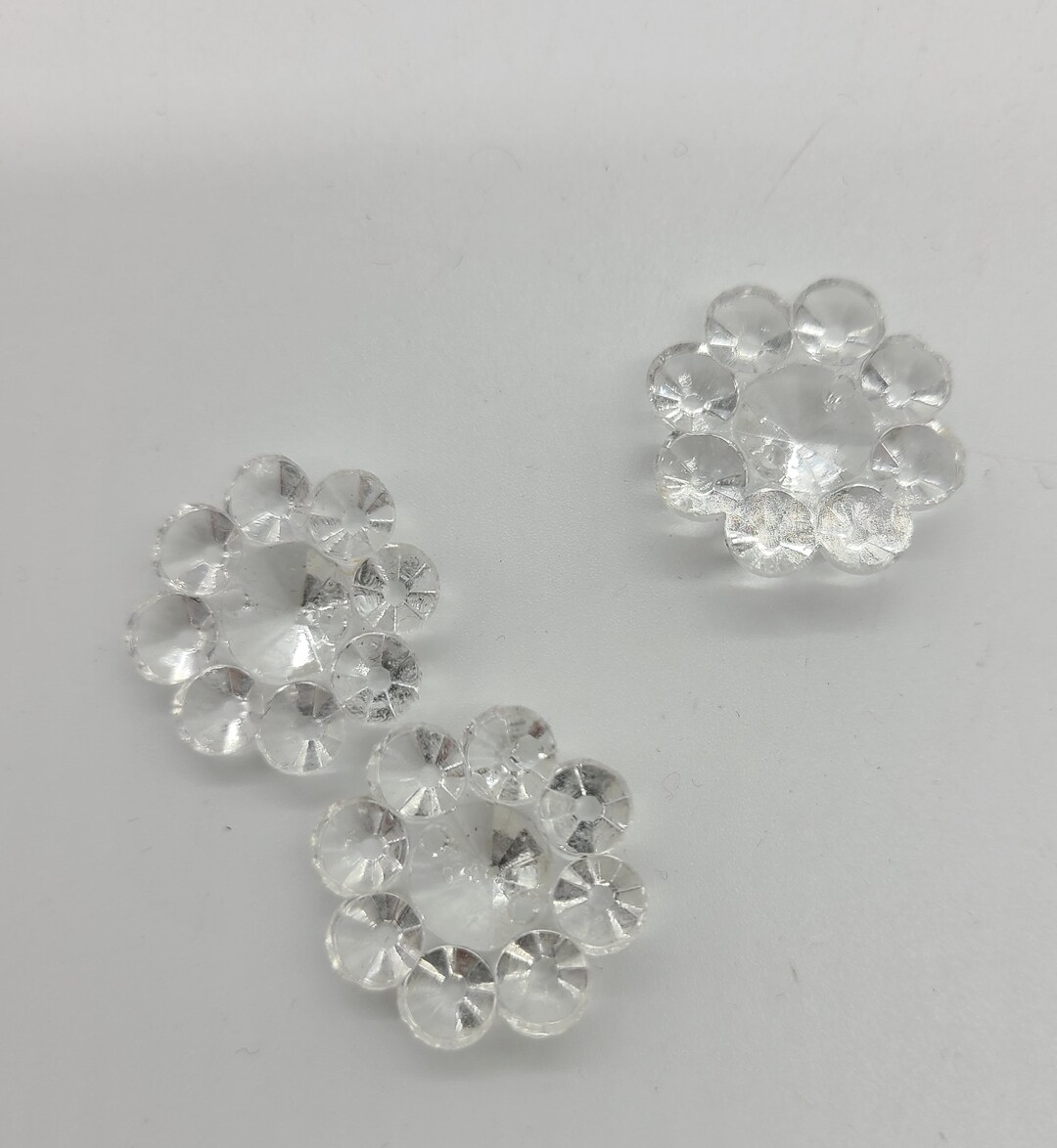 3 Fancy Clear Plastic Buttons - Etsy