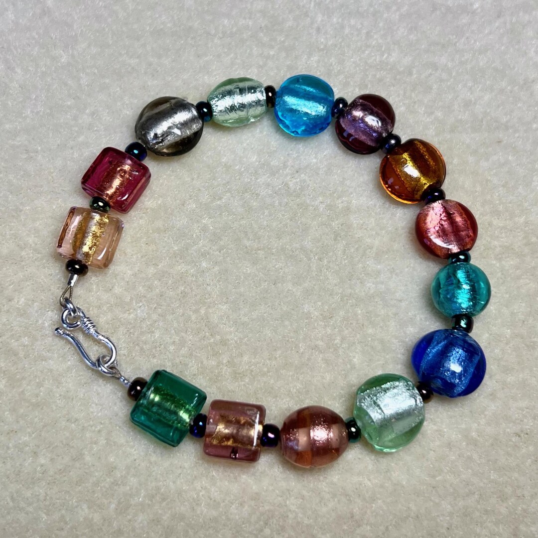 Fancy Glass & Sterling Silver Bracelet: CHARITY DONATION - Etsy