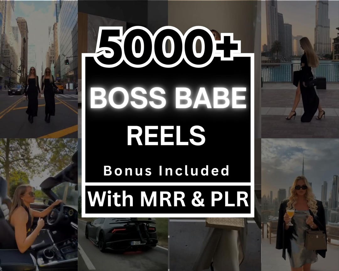 5000+ Luxury Aesthetic Boss Babe Reels Bundle, PLR MRR, Women Instagram ...