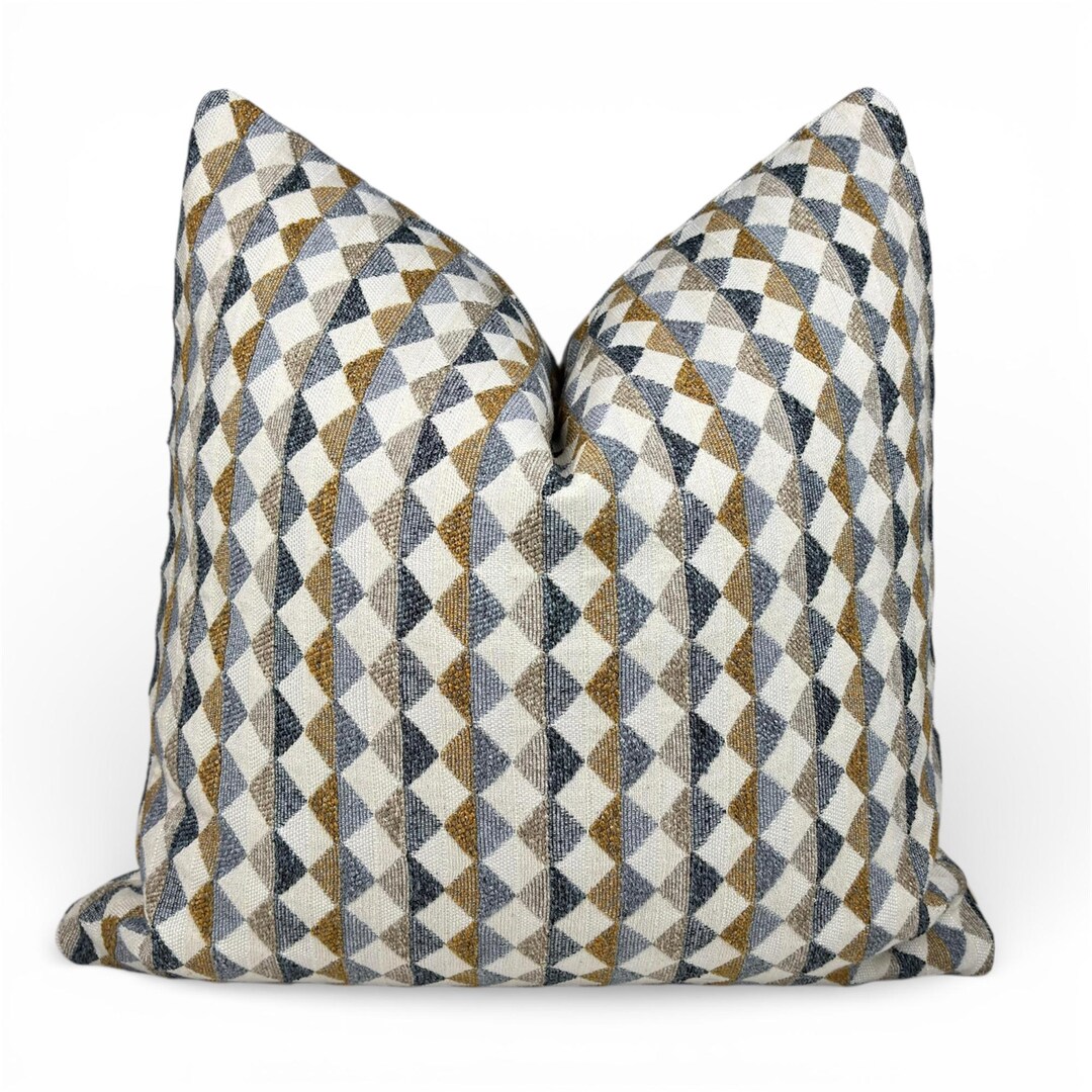 Geometric Woven Pillow Cover, Triangle Pattern Cushion Cover, Colorful ...
