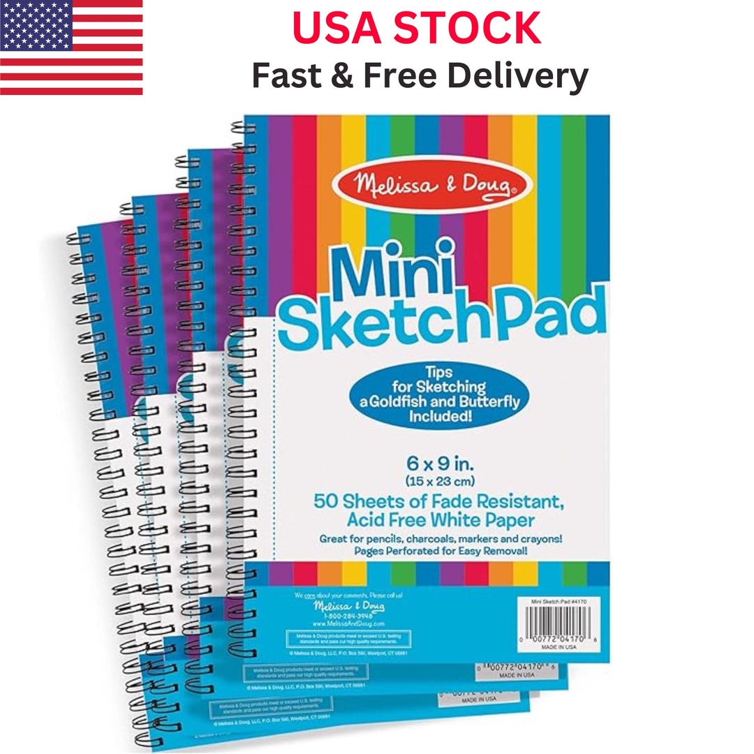 4-pack Mini Sketch Pads for Kids | Spiral Drawing Paper Pads 6x9 Inch ...