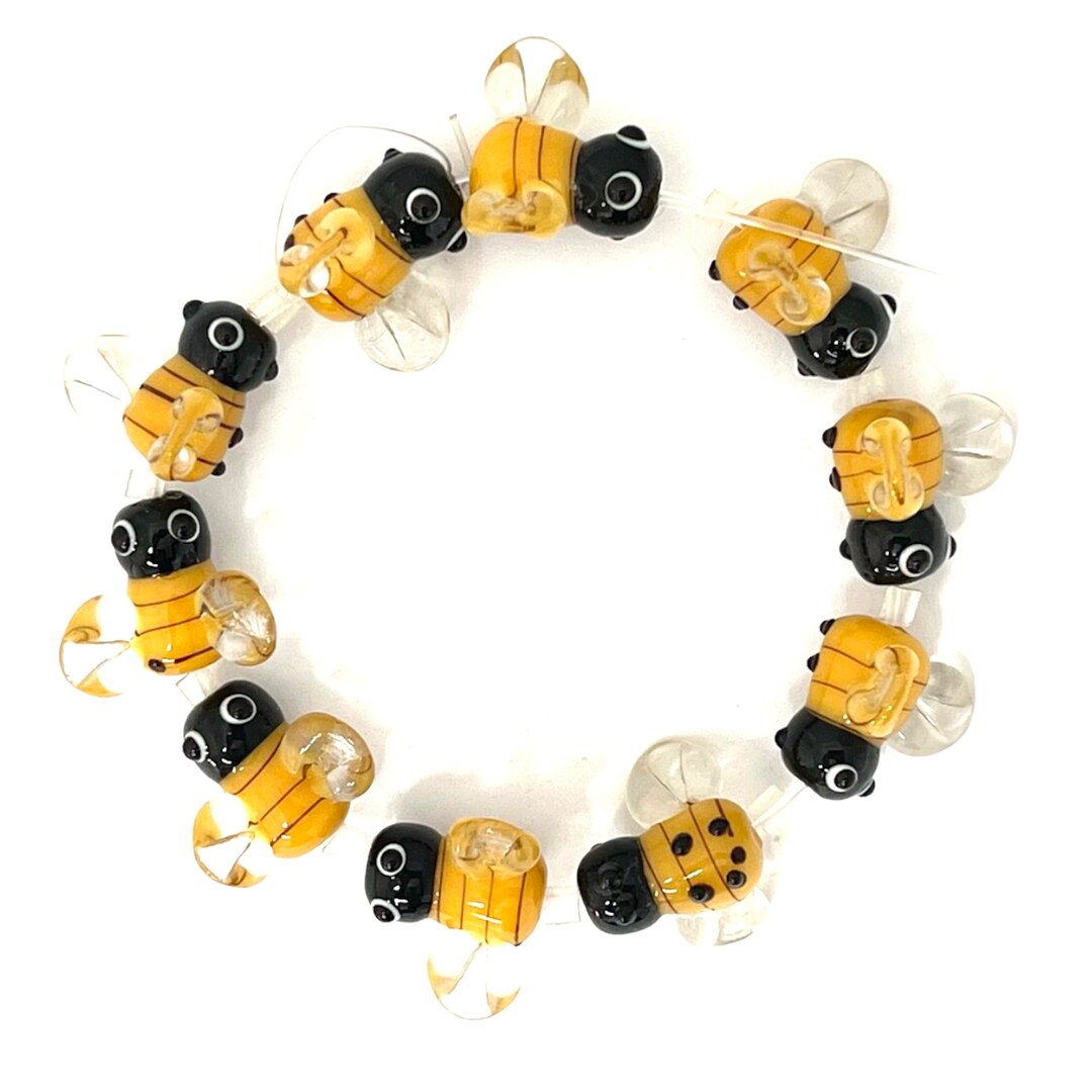 Lampwork Glass Bumble Bee Beads, Insect Jewelry Making, Qty 10 - Etsy