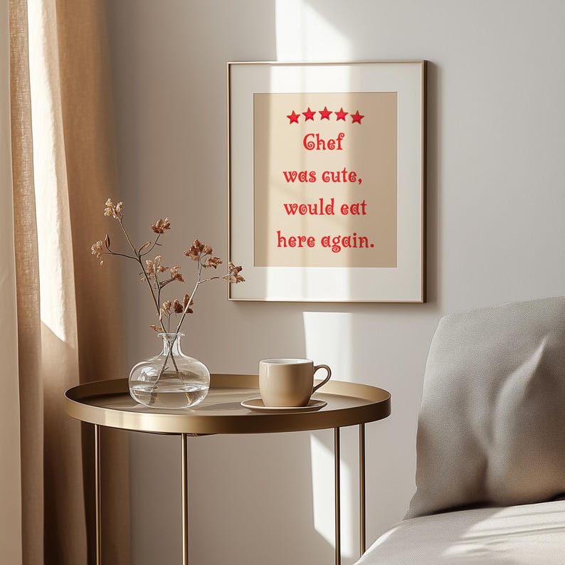 Funny Chef Was Cute Would Eat Here Again Printable Kitchen Wall Art ...