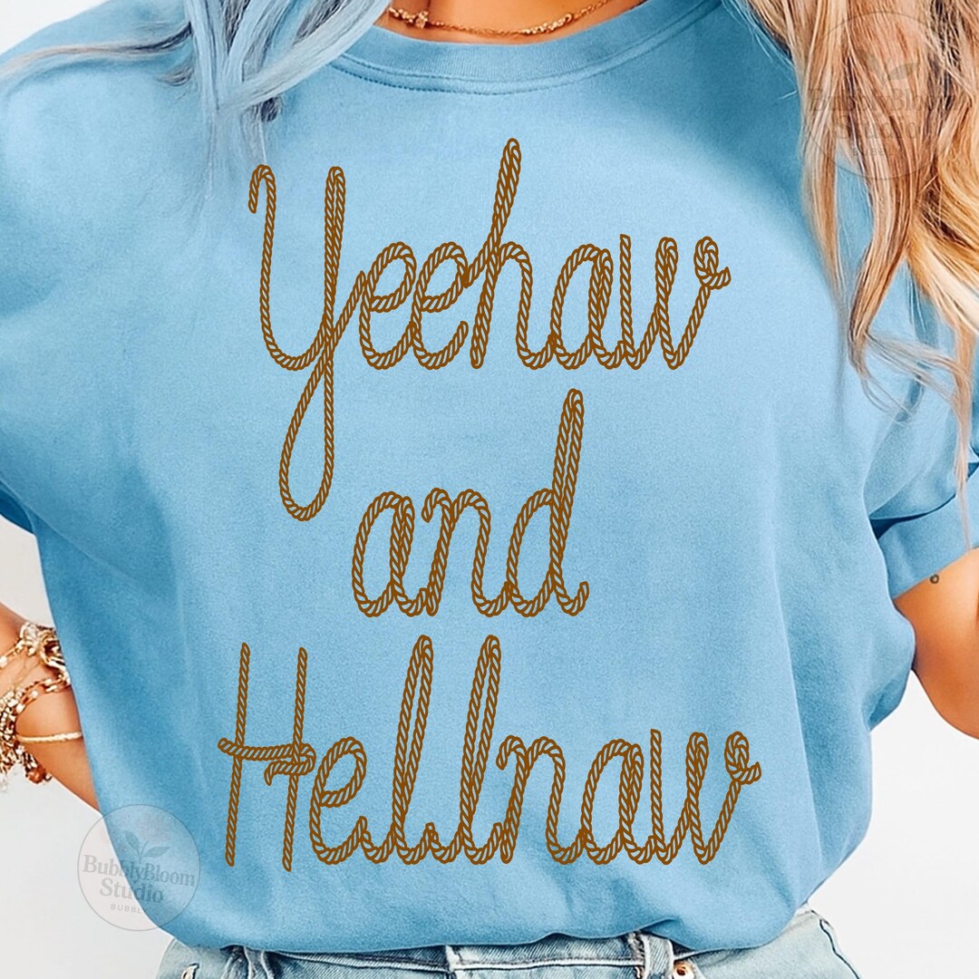 Yeehaw and Hellnaw PNG, Western Rope Font Design, Cowboy Cowgirl ...