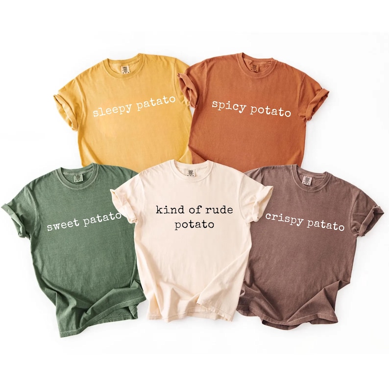 Comfort Colors® Funny Potato Shirt, Sweet Spicy Sleepy Potato Tshirt ...