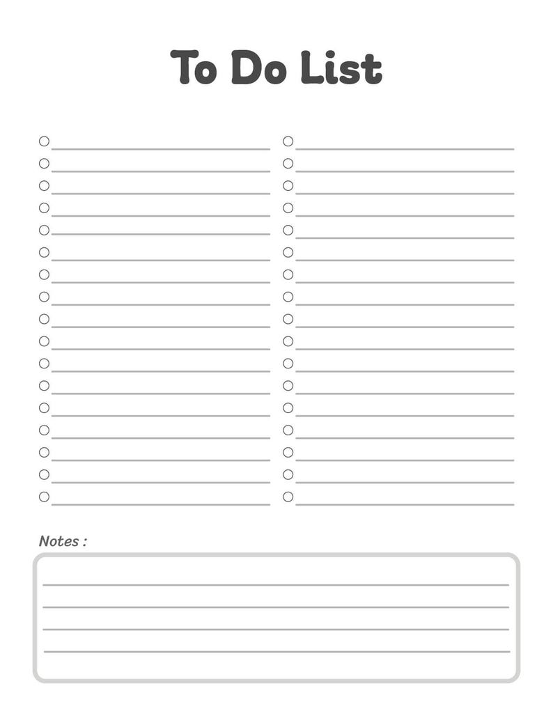 General Planner || Printable To-do List, Notes & Checklist Planner ...