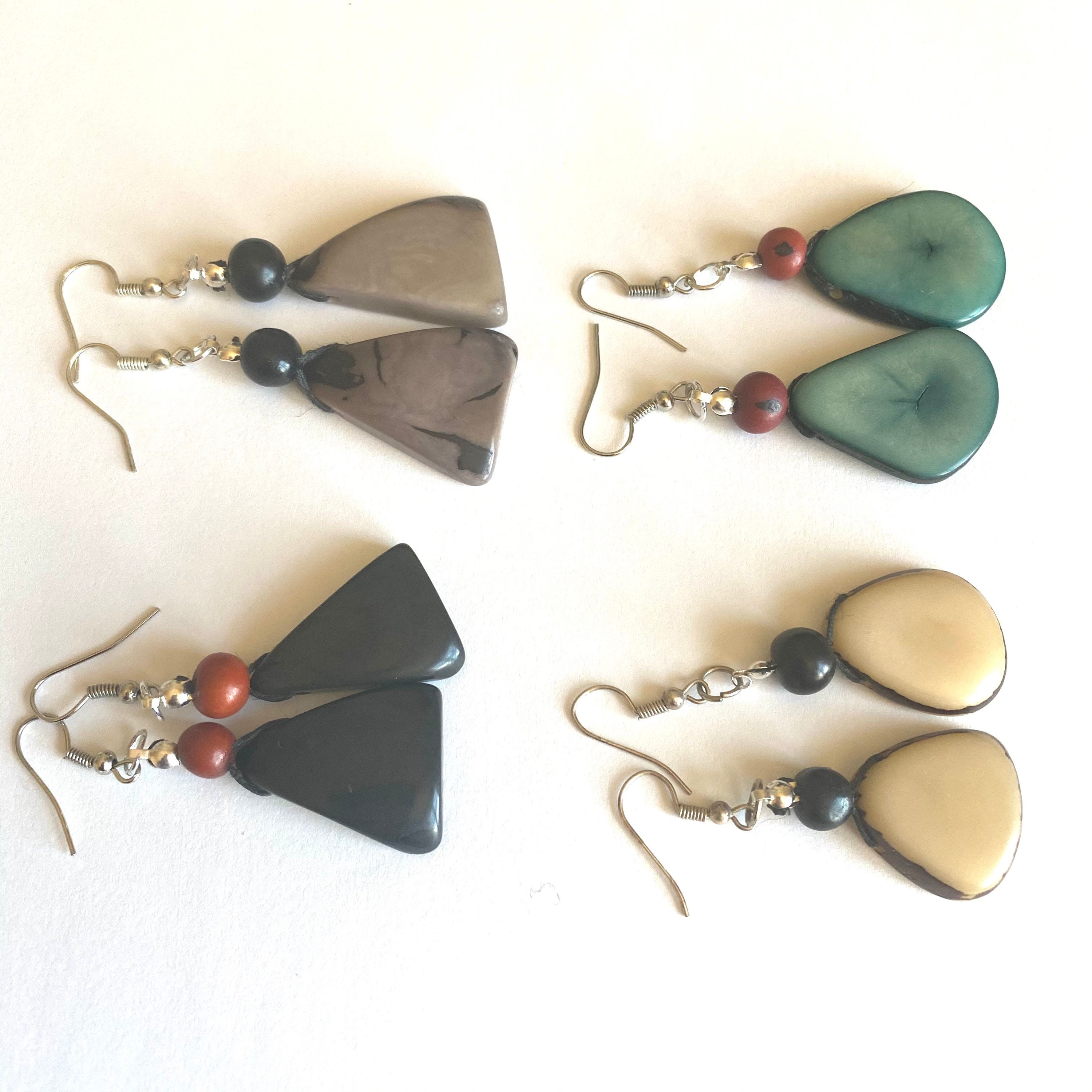 Tagua Nut Earrings Eco-friendly Jewelry Boho Bohemian | Etsy