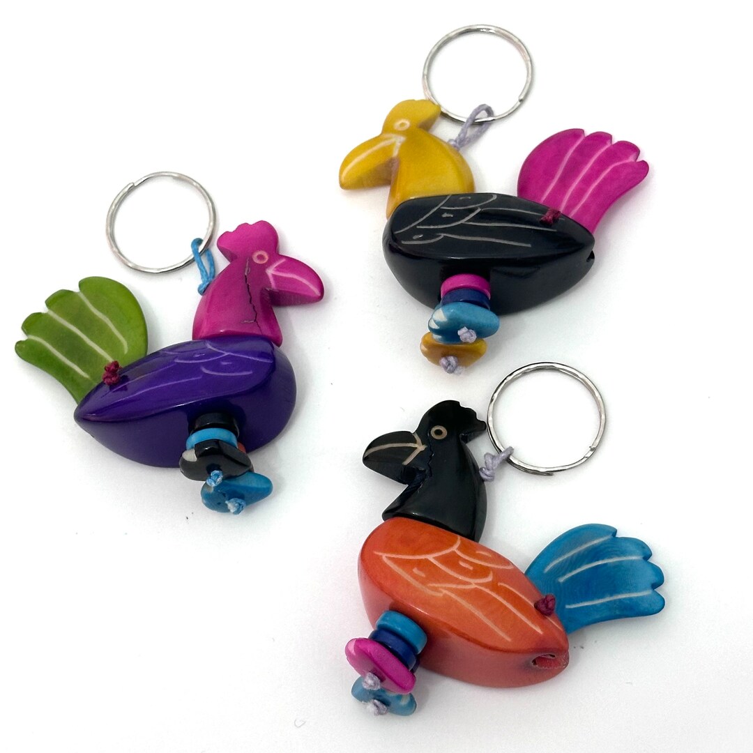 Rooster Shaped Tagua Key Chain, Tagua Nut Keychain, Dog Lovers - Etsy