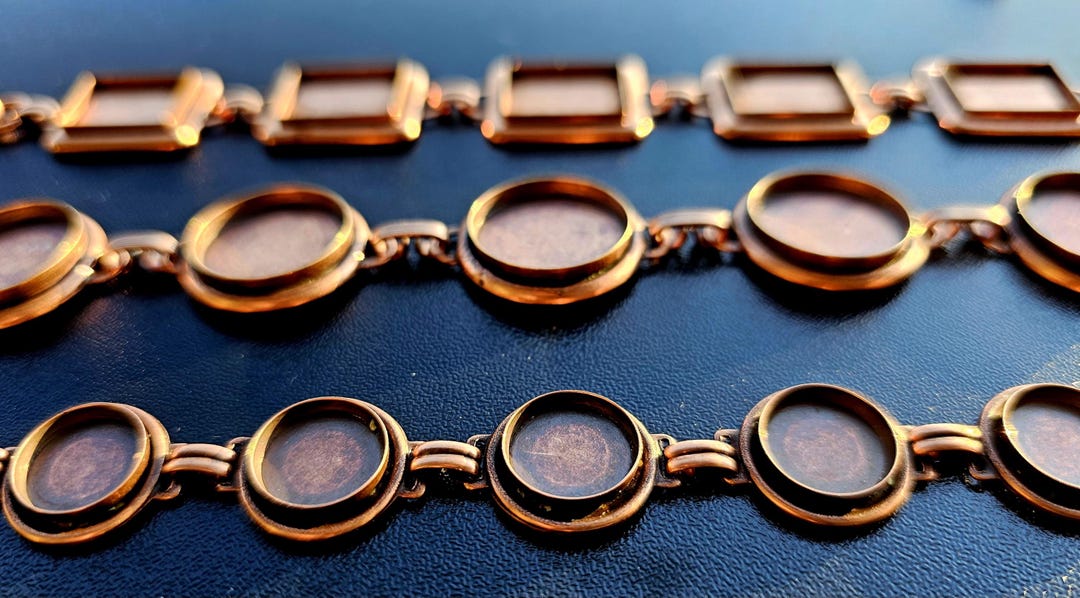 Deep Bezel Link Bracelets - Your Choice of 3 Styles - Nunn Design - Etsy