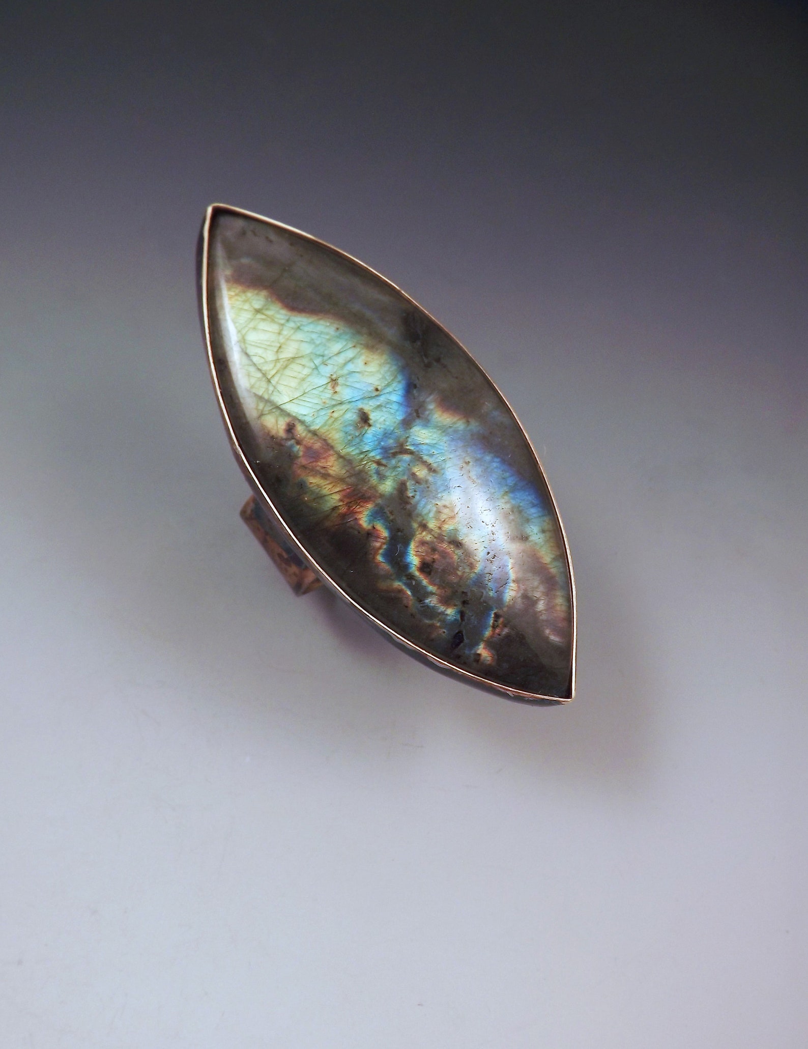 Labradorite Ring INCREDIBLE Spectrolite Rainbow Patina | Etsy