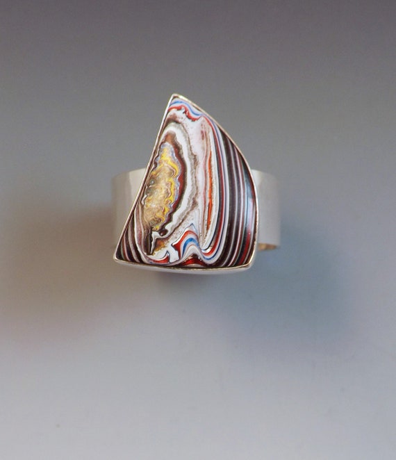 Fordite Ring Sharks Tooth Men's Fordite Michigan Made | Etsy