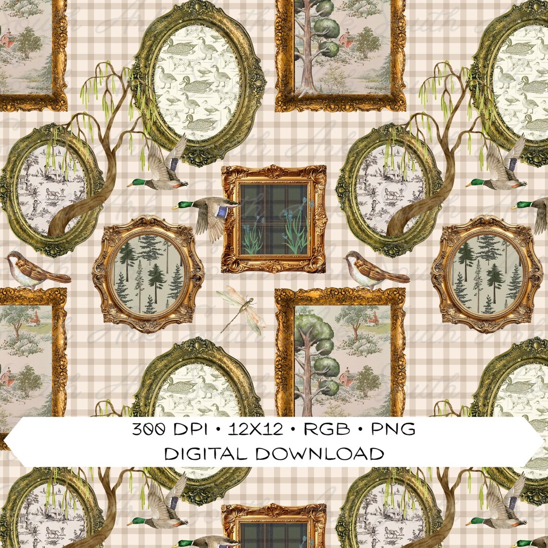 Cottagecore Boy Seamless File | Cottagecore Seamless File | Vintage ...