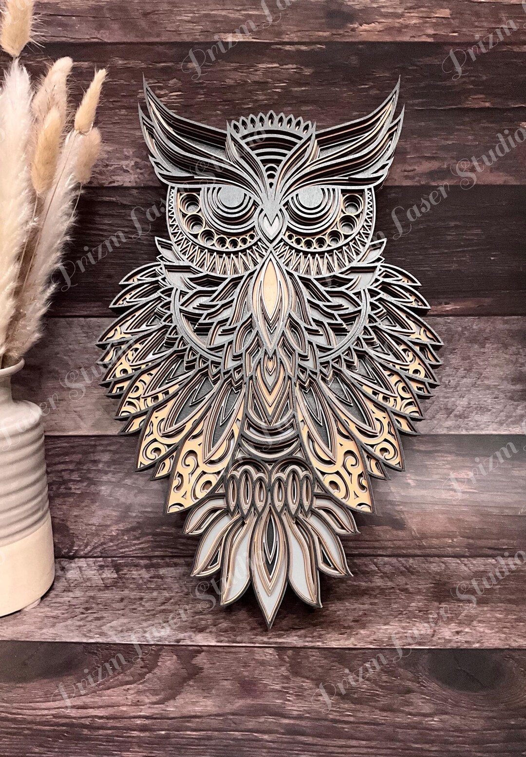 3D Layered Owl – Laser Cut Wall Art | Custom Made-to-order | Layered ...
