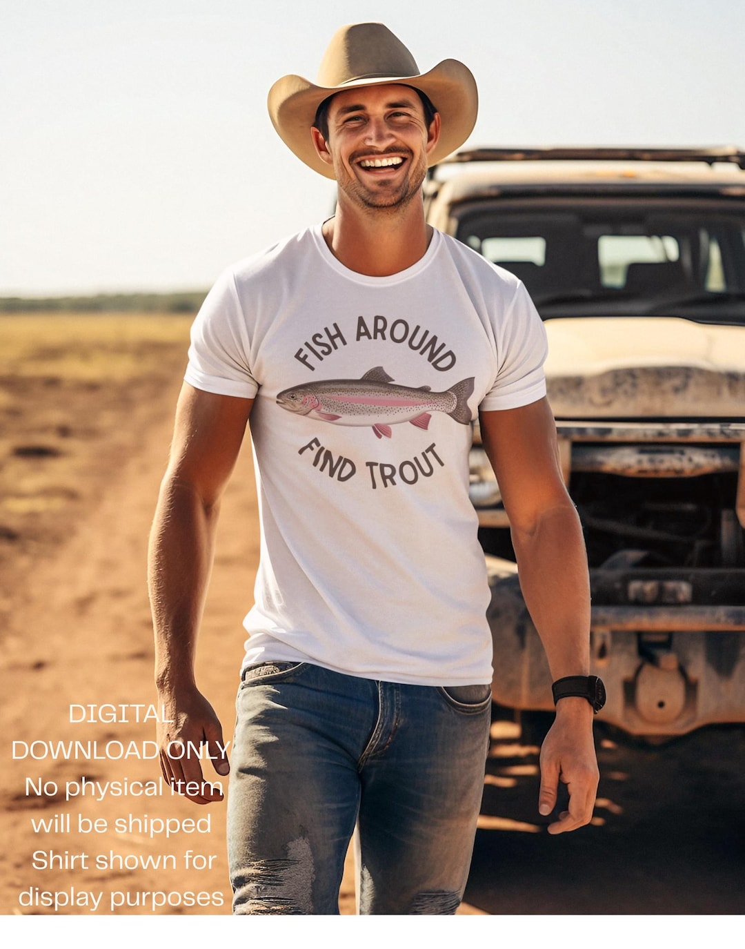 Fish Around Find Trout Funny Fishing Digital Art Download - Etsy