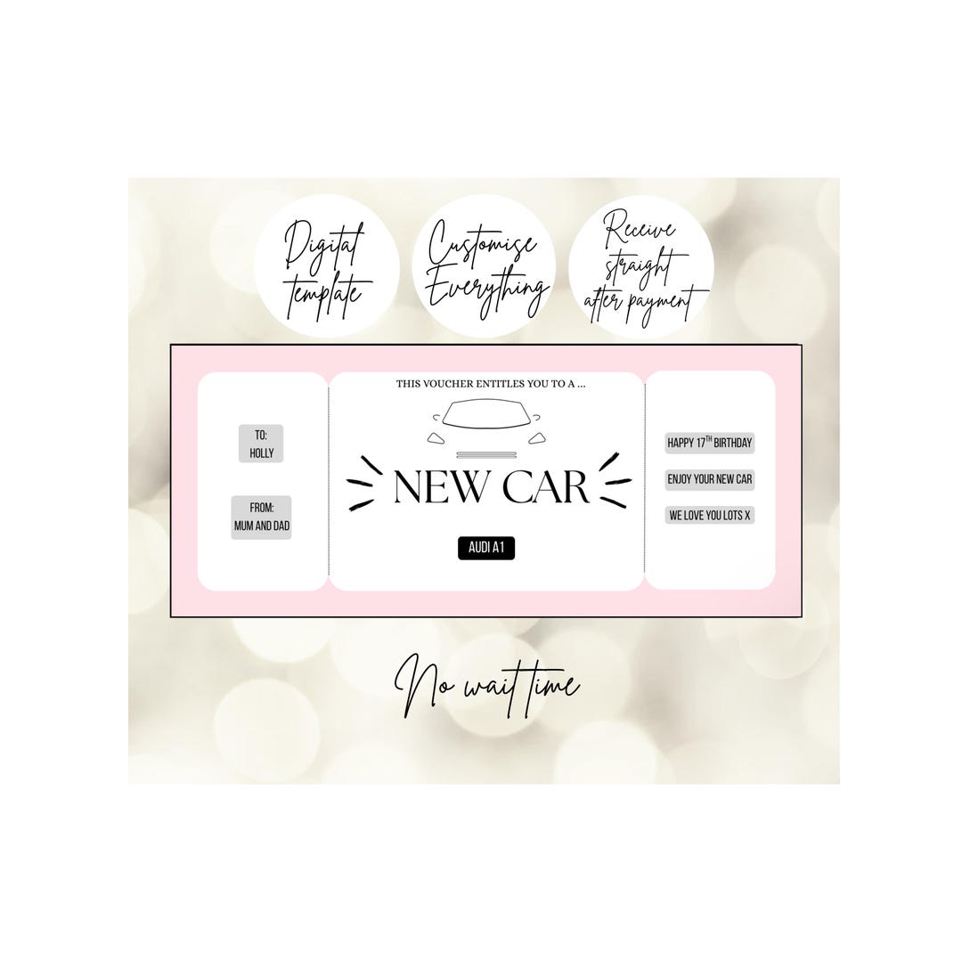 New Car Gift Voucher Template: Surprise Car Reveal (editable Canva ...