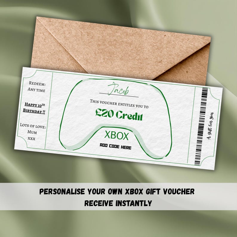 Printable Xbox Gift Voucher Template, Gamer Gift: Editable Gaming Gift ...