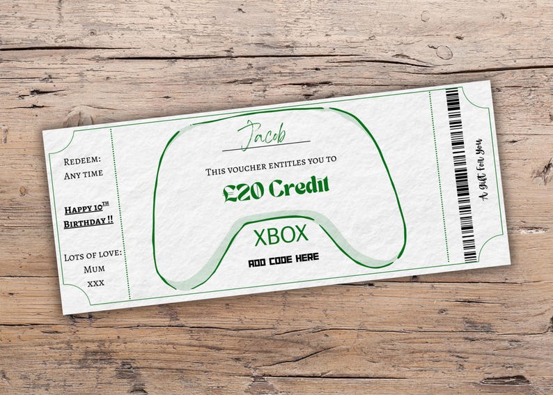 Printable Xbox Gift Voucher Template, Gamer Gift: Editable Gaming Gift ...