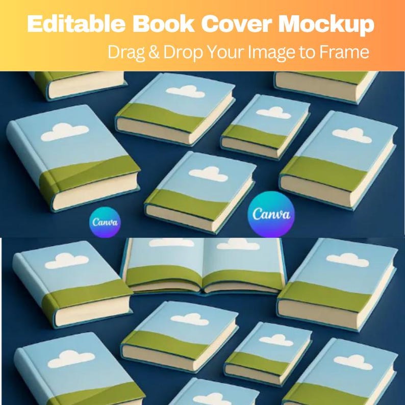 20+ Editable Canva Book Mockups, Book Cover Mock-up, Drag & Drop, Canva ...