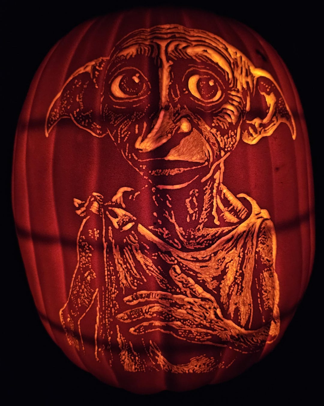 Carved Pumpkin - A Free Elf - Faux Pumpkin - Light up Fall Decor - Etsy