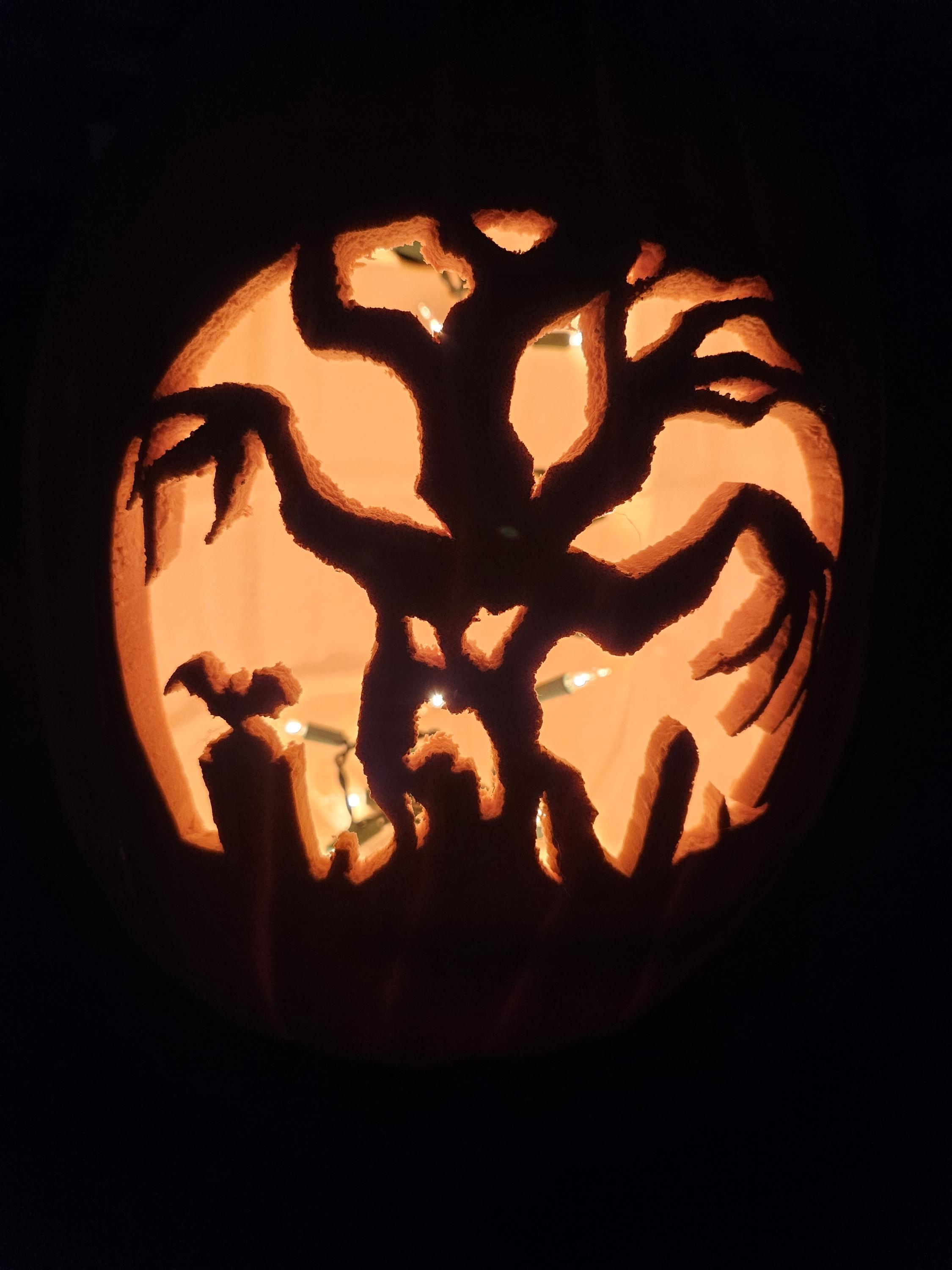 Carved Faux Pumpkin: Light-up Haunted Tree Fall Decor - Etsy