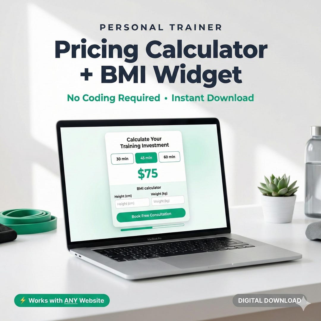 Personal Trainer Pricing Calculator Widget, BMI Tool, Lead Capture ...