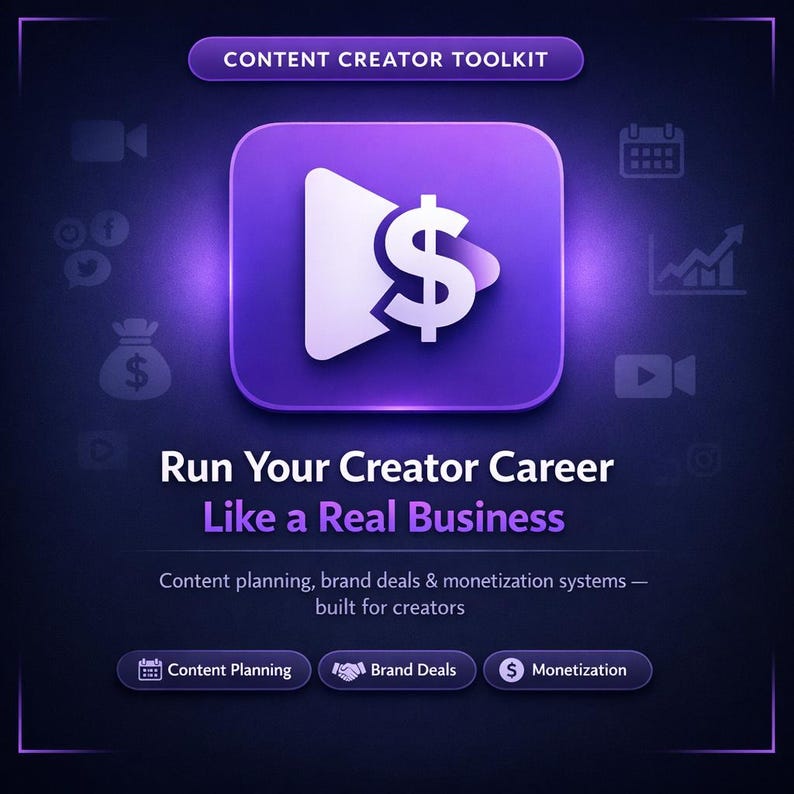 Content Creator Business AI Toolkit | Video Planning + Monetization ...