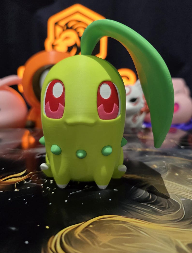 3D Printed Chikorita Johto Starter | Pokemon Collectible | Cozy Desk ...