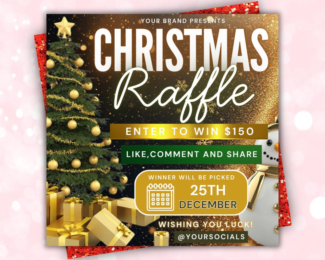 Christmas Raffle Flyer, Christmas Giveaway Flyer, Holiday Flyer ...