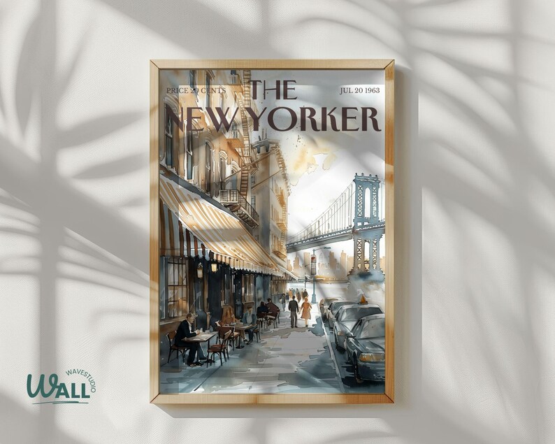 Vintage New York City Poster, Retro NYC Skyline Wall Art, Empire State ...