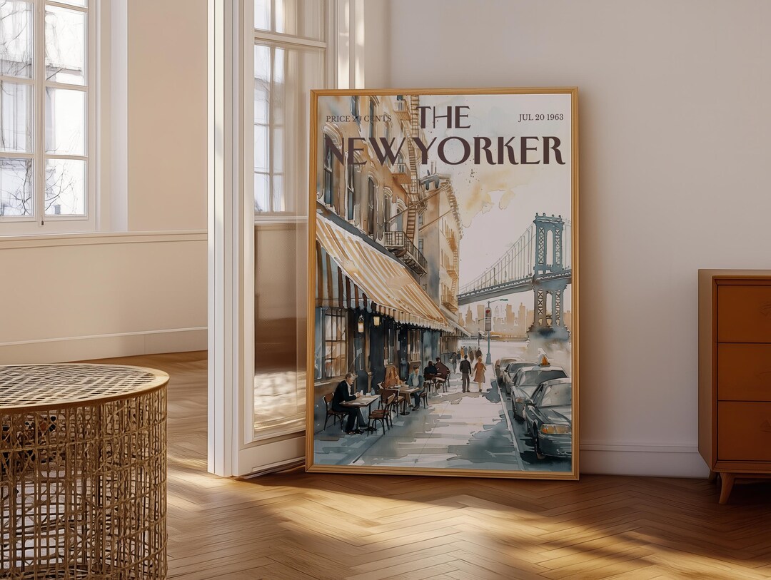 Vintage New York City Poster, Retro NYC Skyline Wall Art, Empire State ...
