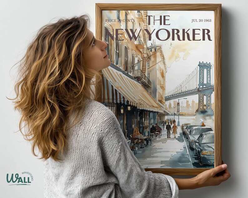 Vintage New York City Poster, Retro NYC Skyline Wall Art, Empire State ...