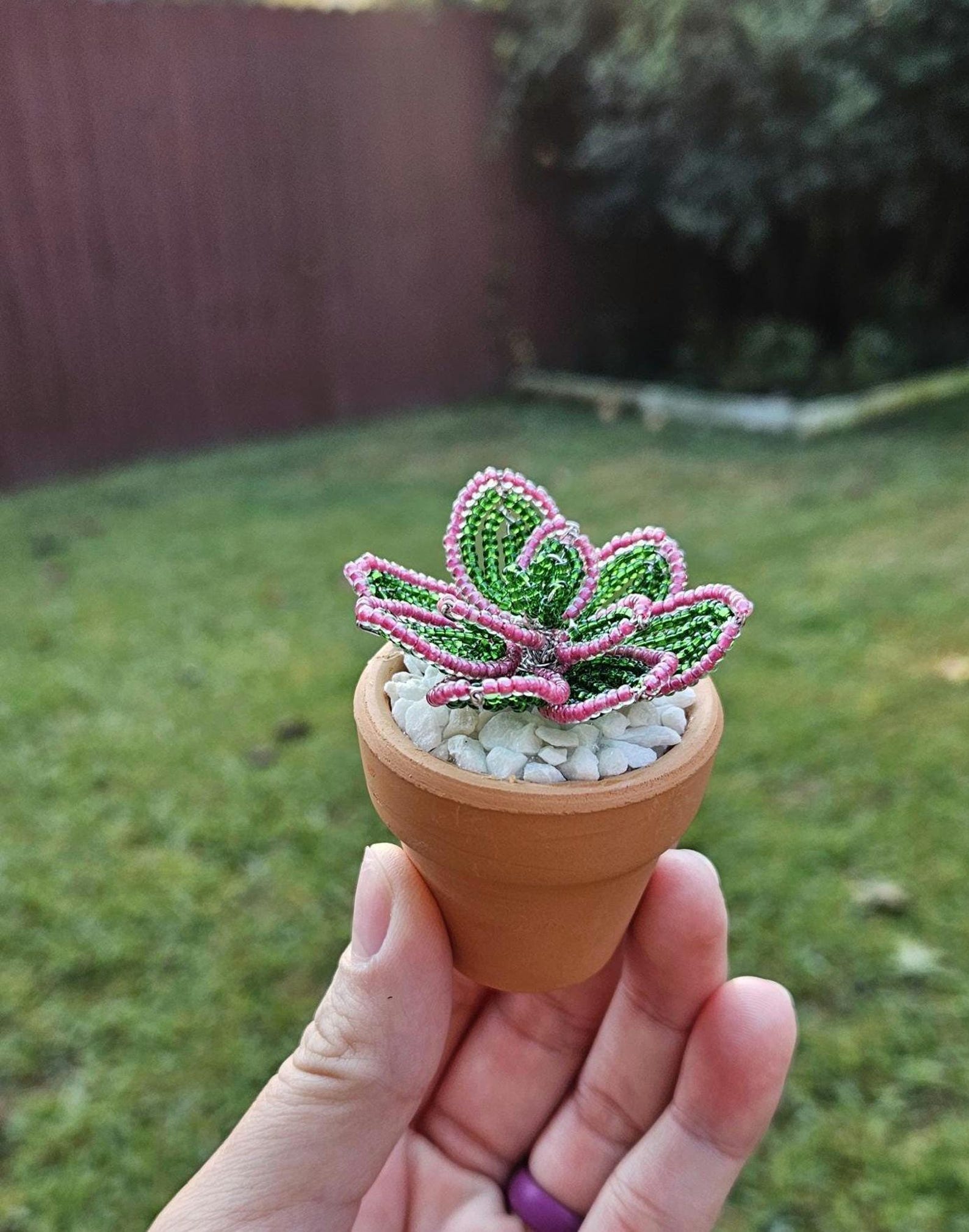 French Beaded Succulents (set of 3) - Etsy