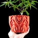 3D Printed Art Deco Plant Pot | Unique Orange PLA Planter | Modern Boho ...