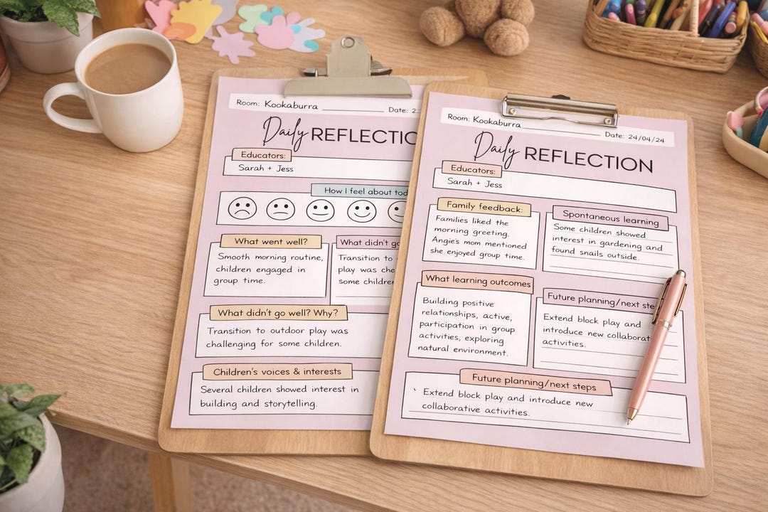 Daily Reflection Sheets for Educators | Childcare, Preschool & Early ...