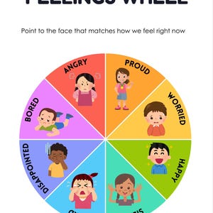 Printable Feelings Wheel: Emotion Flashcards & SEL Discussion (PDF ...