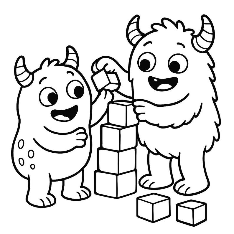 10 Cute Monster Coloring Pages for Kids – Kawaii Coloring Book ...