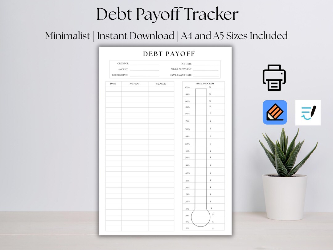 Teen Debt Payoff Tracker Printable | Debt Free Chart | Avalanche ...