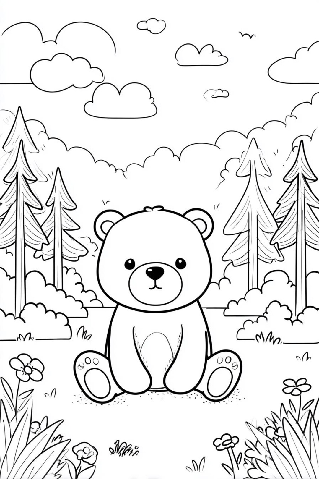 Woodland Animals Coloring Pages A4 / Printable Coloring Book for Kids ...