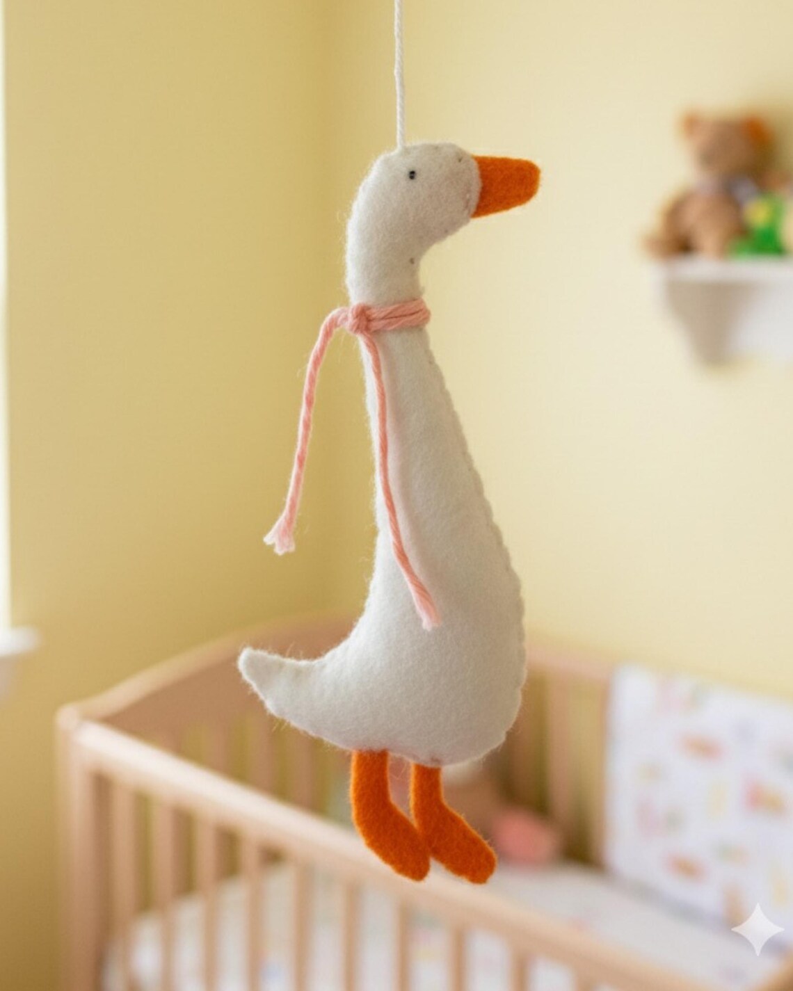 Cute Duck & Cloud Theme Baby Felt Mobile – Handmade Nursery Decor in ...