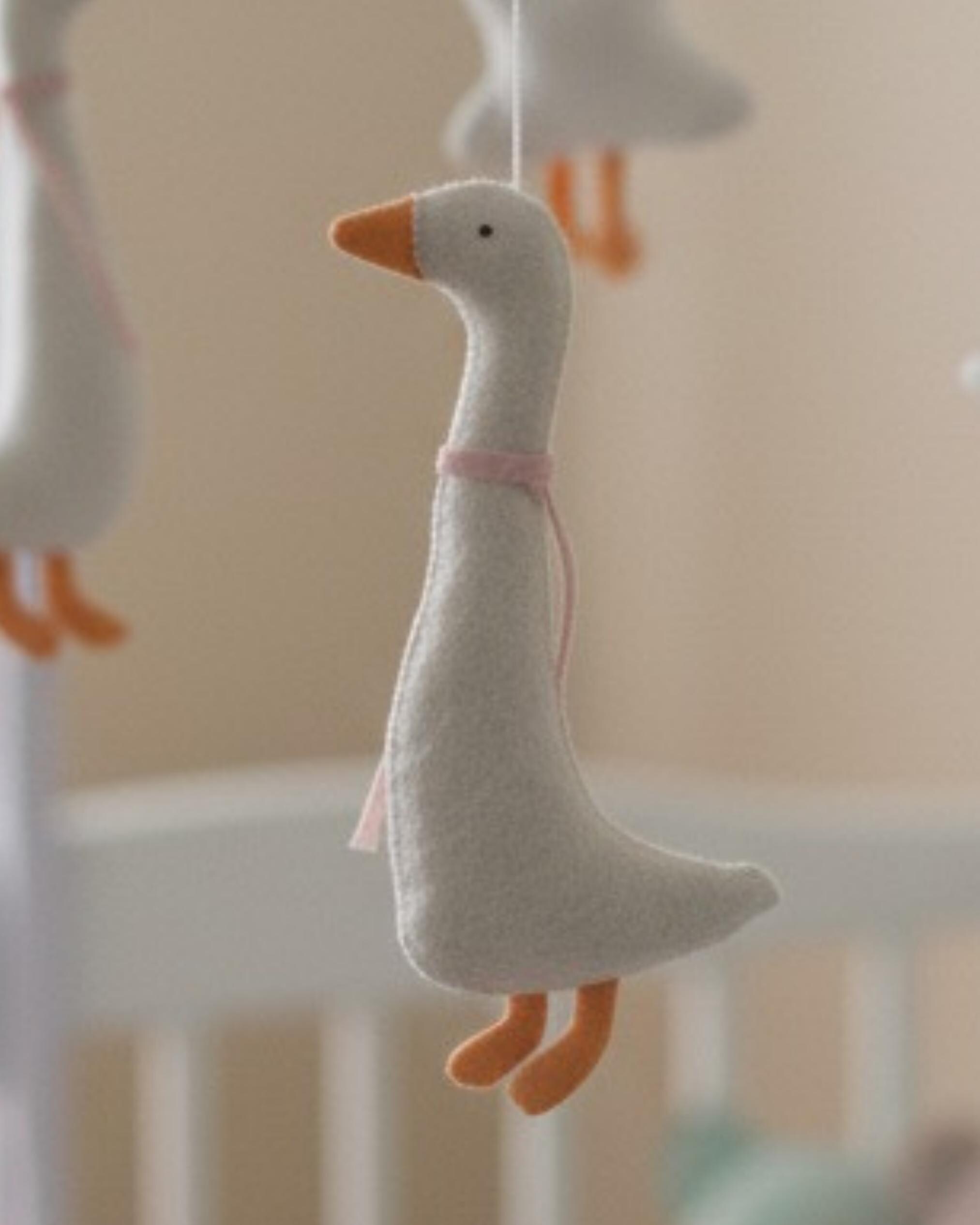 Cute Duck & Cloud Theme Baby Felt Mobile – Handmade Nursery Decor in ...