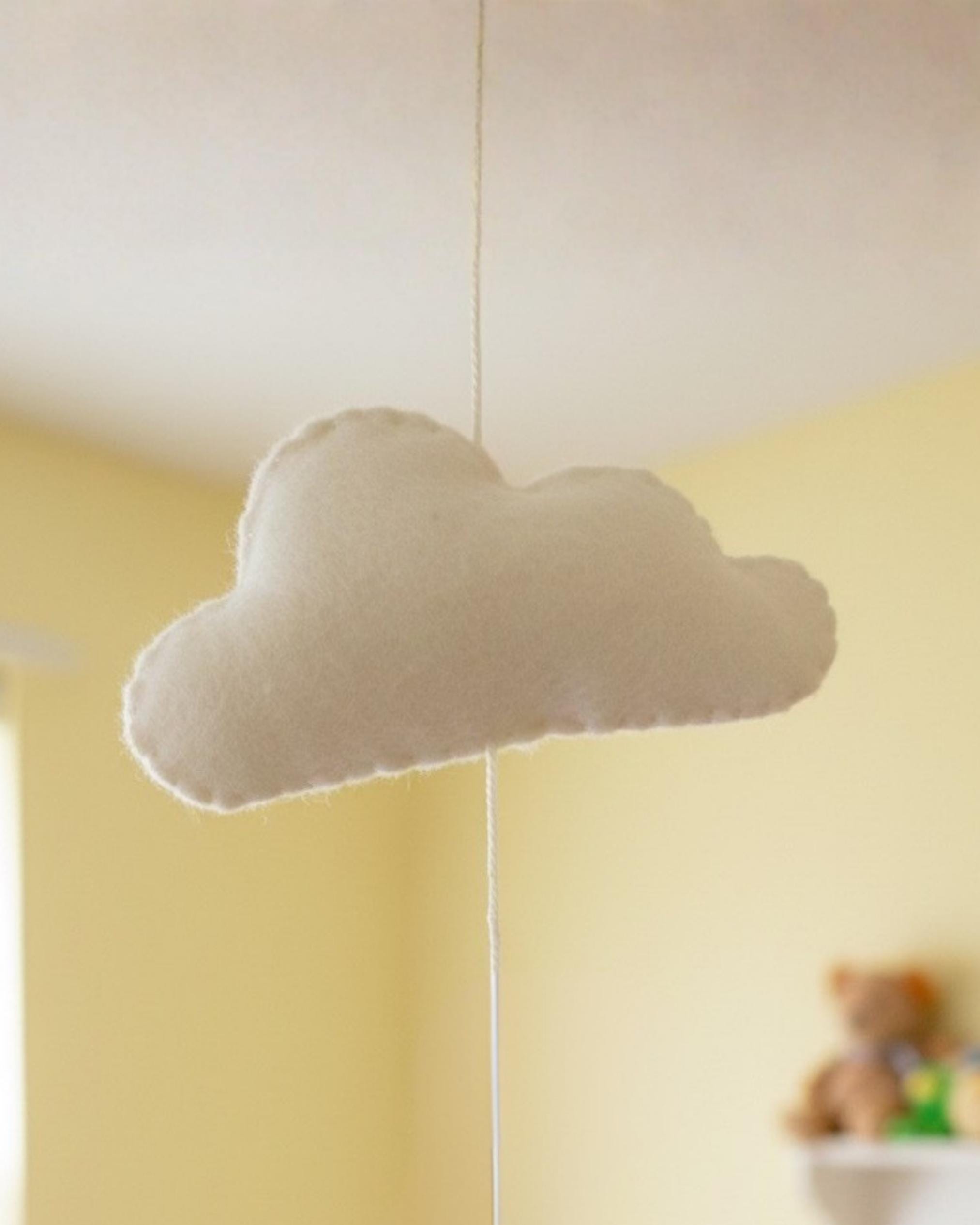 Cute Duck & Cloud Theme Baby Felt Mobile – Handmade Nursery Decor in ...