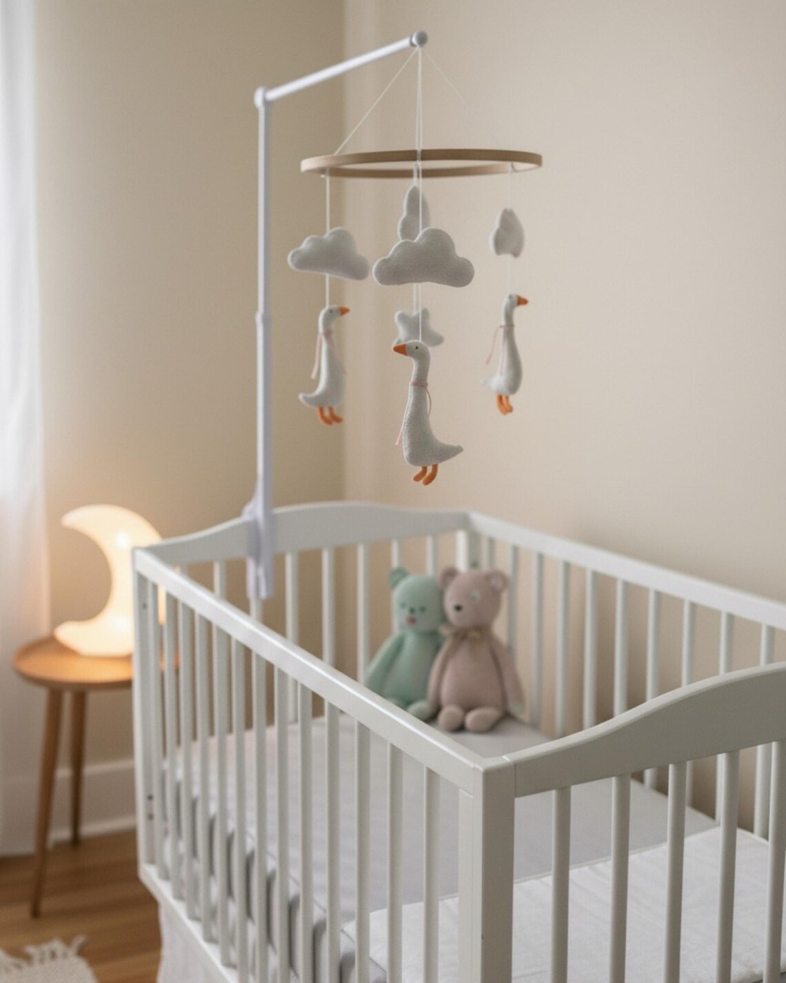 Cute Duck & Cloud Theme Baby Felt Mobile – Handmade Nursery Decor in ...