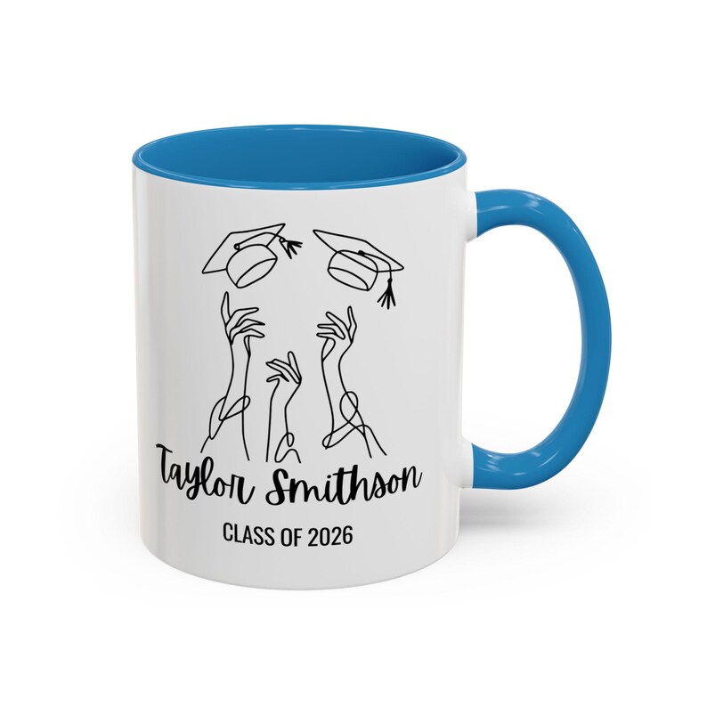 Personalized Graduation Mug, Class of 2026 Cap Toss Coffee Cup, Custom ...