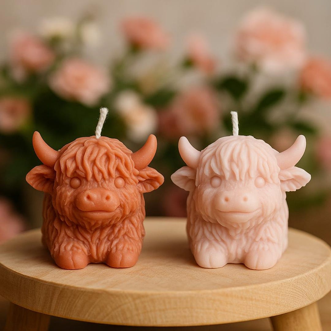 Highland Cow Candle – Farm Animal Candle – Rustic Farmhouse Decor ...