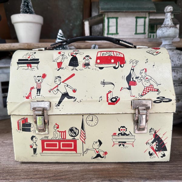 1950s Lunch Box - Etsy